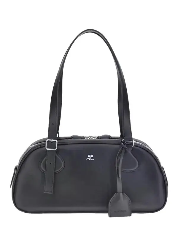 COURREGES Medium Friday Curved Tote Bag - Black