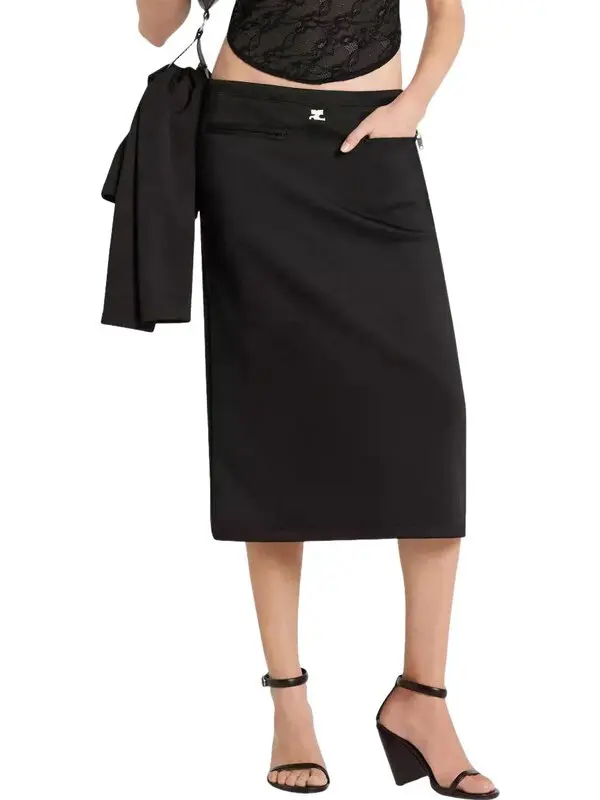 COURREGES Tailored High-waisted Skirt - Black