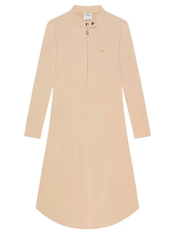 COURREGES Zippered-collar Dress - Neutrals