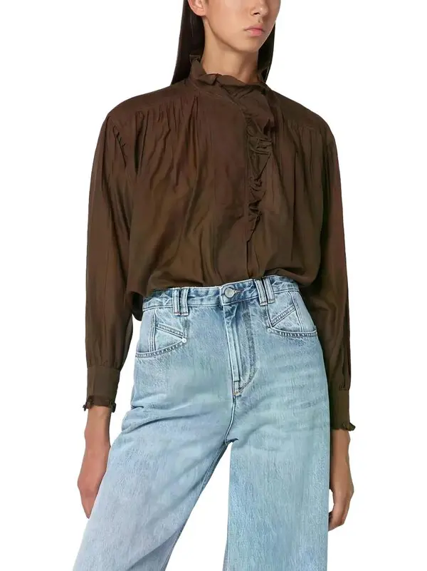 MARANT ETOILE Pamias Ruffled Blouse - Brown