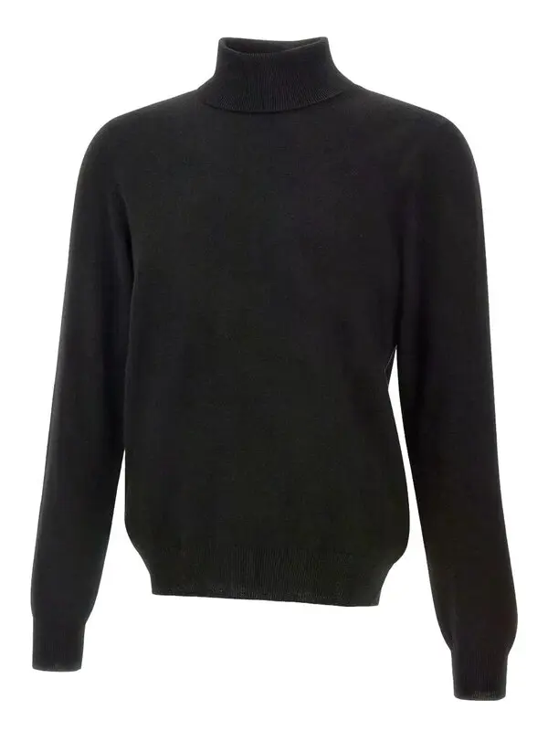 GRAN SASSO Ribbed Turtleneck Sweater - Black
