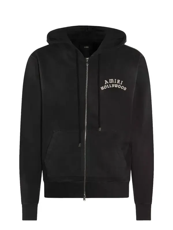 Amiri Embellished Zip-up Hoodie - 001 Faded Black