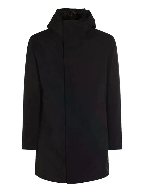 MONTECORE Hooded Concealed-zip Coat - Black
