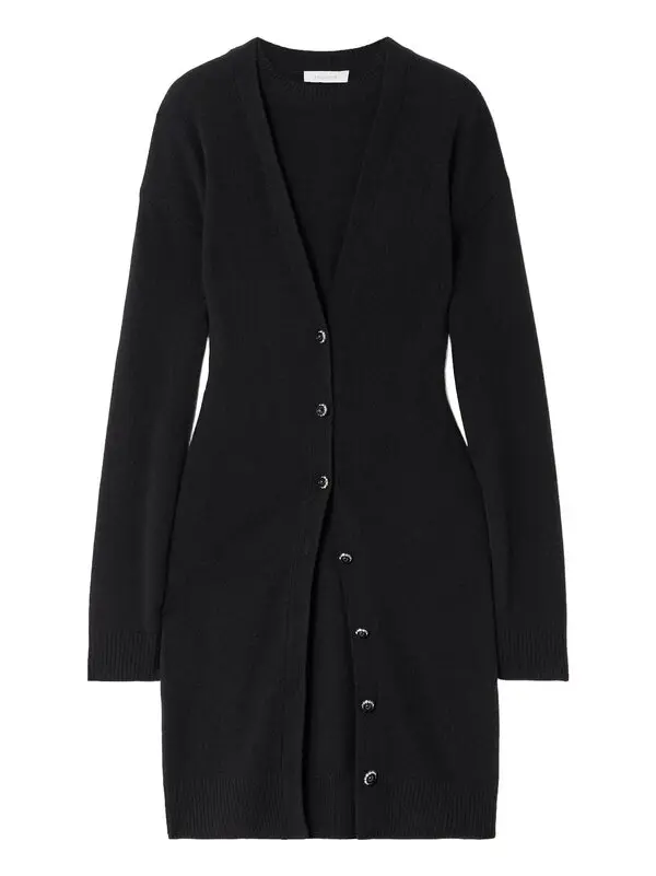 Rabanne Layered Wool And Cashmere-blend Mini Dress - Black