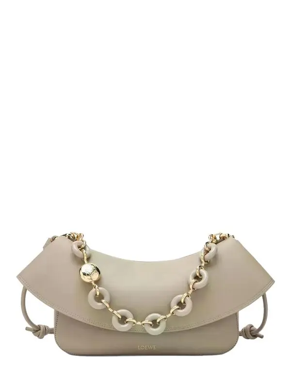 Loewe Ola Chain-embellished Flap Shoulder Bag - Neutrals