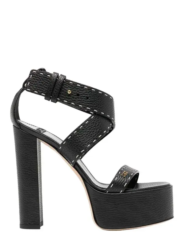 Elisabetta Franchi 130mm Logo-embellished Platform Sandals - Nero