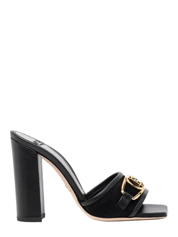 Elisabetta Franchi 100mm Logo-buckle Sandals - Black