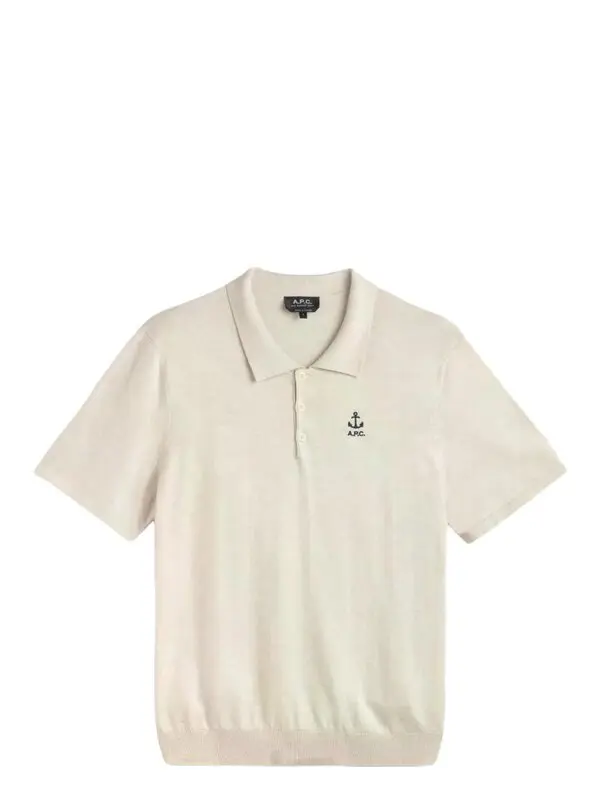 A.p.c. Octave Anchor-embroidered Polo Shirt - Neutrals