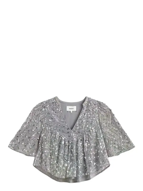 Ba&sh Cara Sequin-embellished Top - Grey