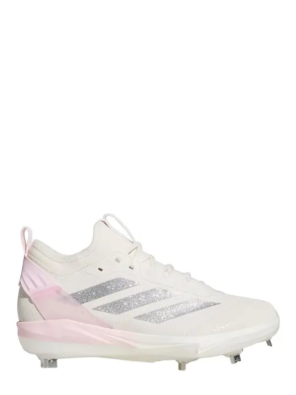 Adidas Adizero Instinct+ 2.0 Cleats - Chalk White / Silver Metallic / Clear Pink