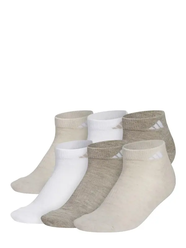 Adidas Wm Ath Cush 6-pack Low Cut Socks - Alumina / White / Beige