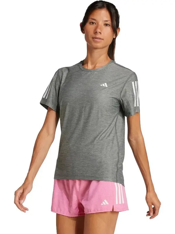 Adidas Own The Run Tee - Grey Six / White Melange