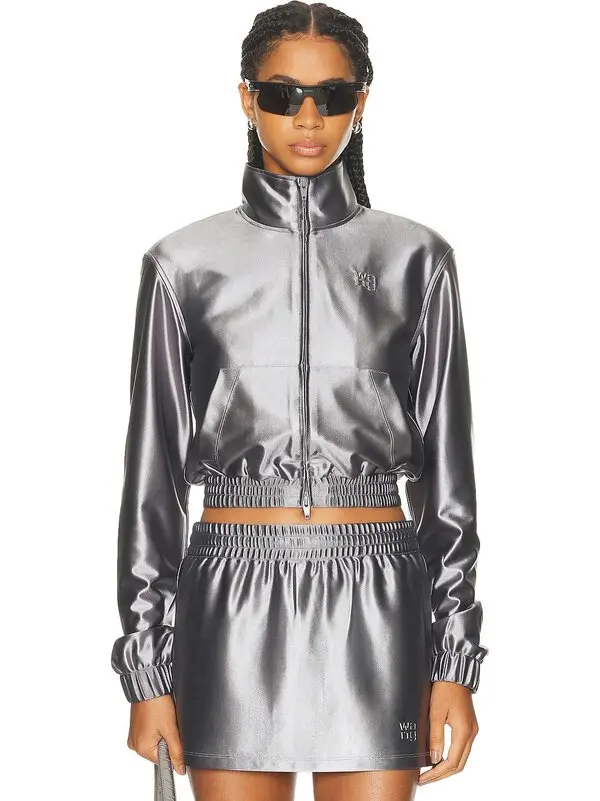 Alexander Wang Shrunken Zip-up Jacket - Alloy