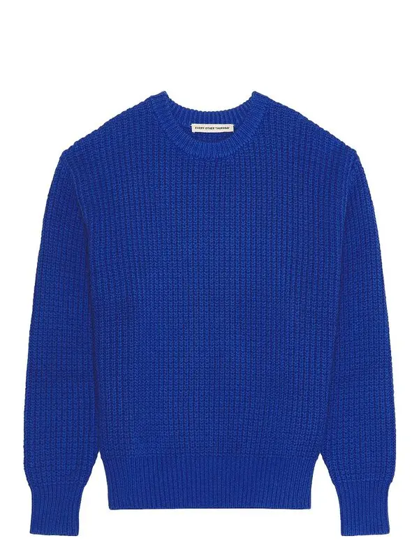 EVERY OTHER THURSDAY Fisherman Knit Sweater - Cobalt