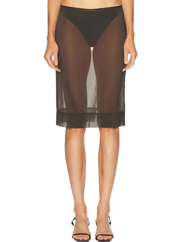 ST. AGNI Transparent Skirt - Black Olive