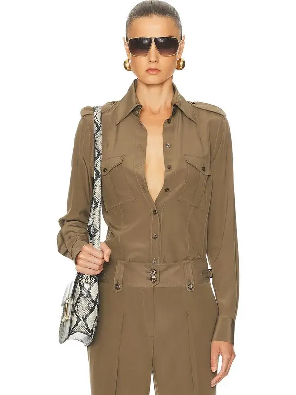 TOM FORD Military Shirt - Khaki