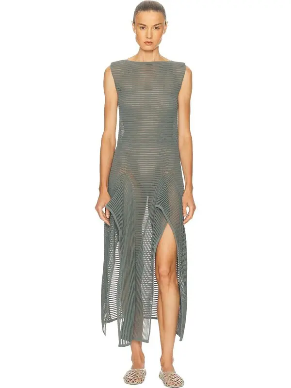 Alaïa Ladder Knit Dress - Lichen