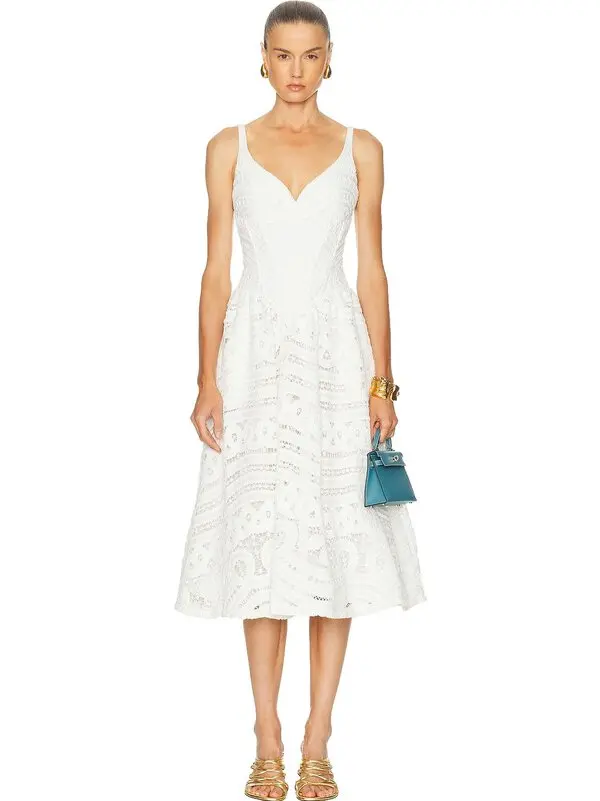 PatBO Rhythmic Lace Midi Dress - Off White