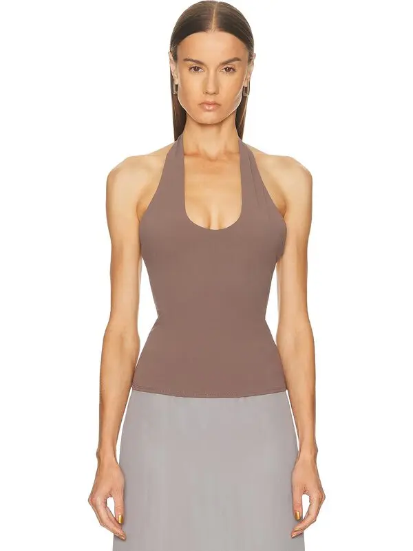 EAVES Simeon Halter Top - Mocha