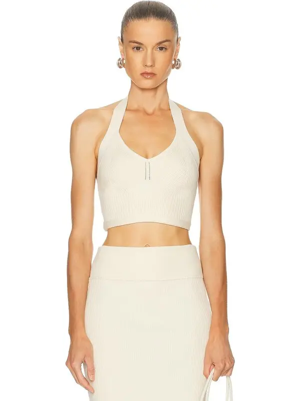 Wardrobe.NYC Knit Halter Top - Cream