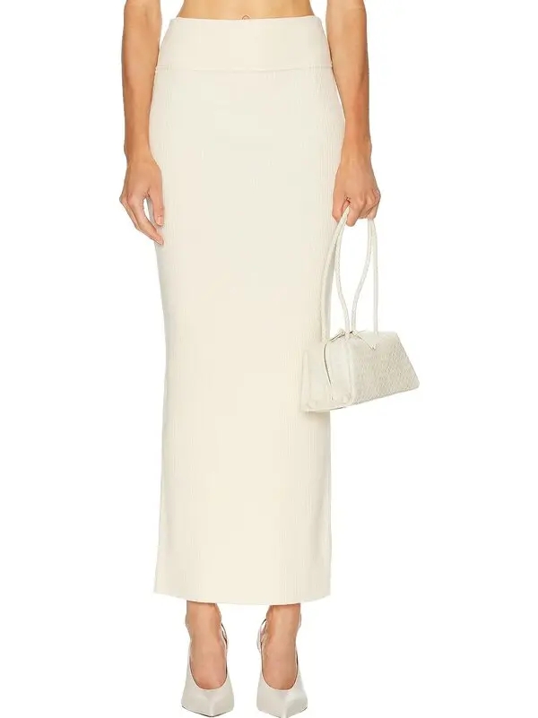 Wardrobe.NYC Knit Column Skirt - Cream