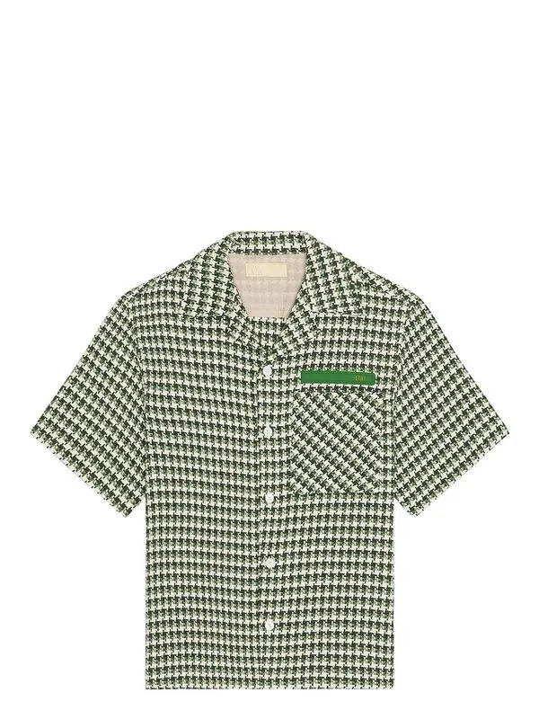 ETAI LA Boxy Plaid Short Sleeve Shirt In Green - Multi