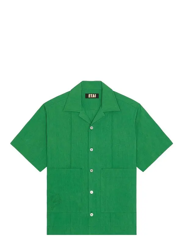 ETAI LA Double Pocket Pin Tuck Shirt - Green