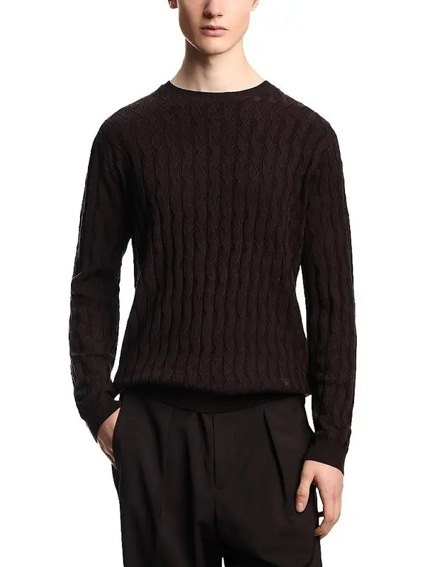 Emporio Armani Regular Fit Geometric Jacquard Sweater - Solid Medium