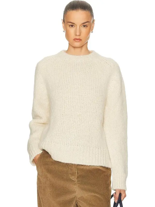 JIL SANDER Long Sleeve Crewneck Jumper - Chalk