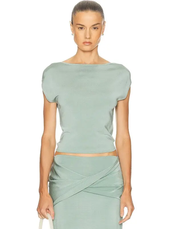 Simkhai Lorra Off Shoulder Top - Sea Glass