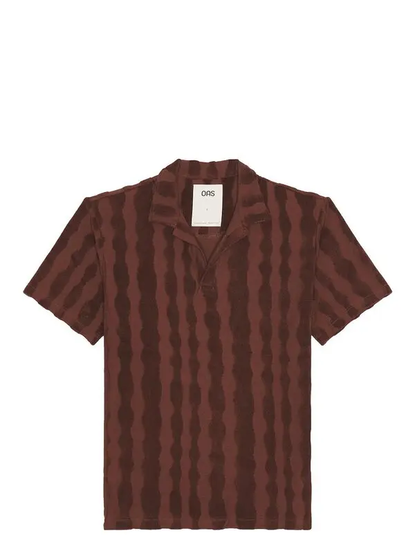 Oas Totem Polo Terry Shirt In Red - Brown