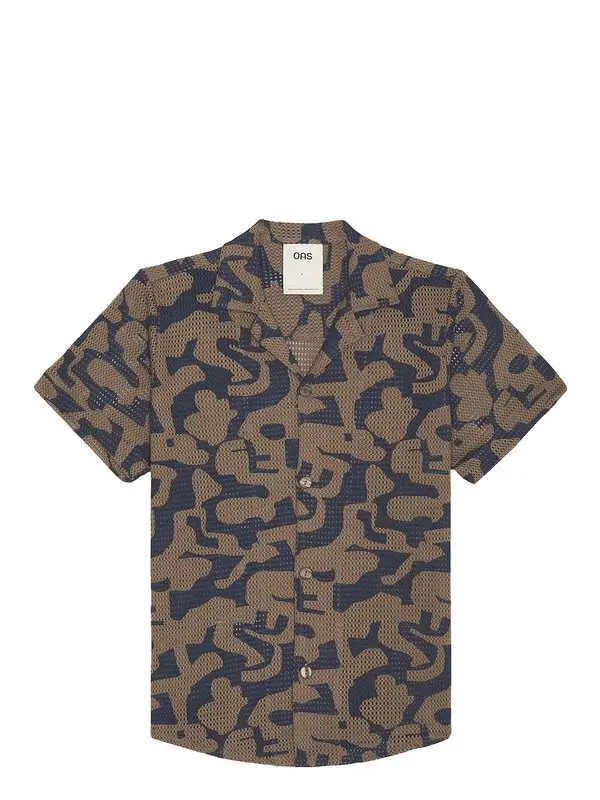 Oas Morel Puzzlotec Cuba Net Shirt In Grey,navy - Multi