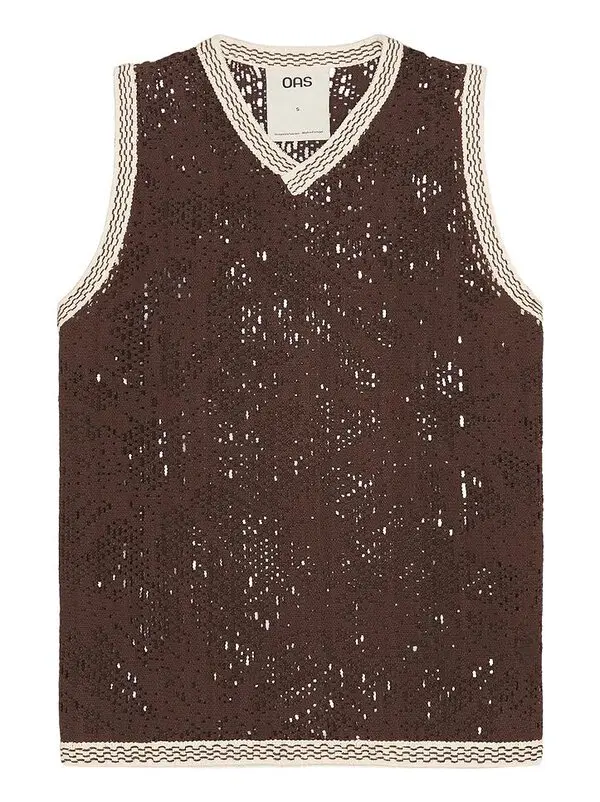 Oas Astrea Orion Crochet Vest - Brown