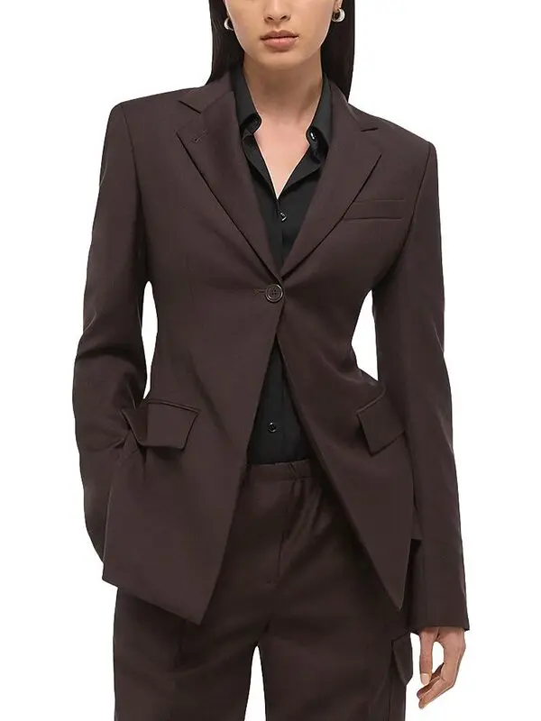Helmut Lang Cut Away Blazer - Dark Chocolate