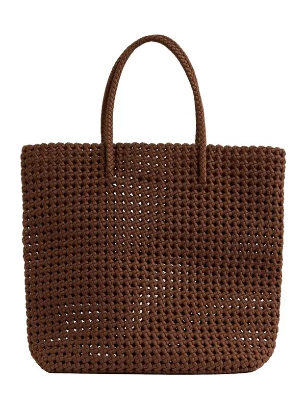 REISS Woven Neoprene Tote Bag - Tan