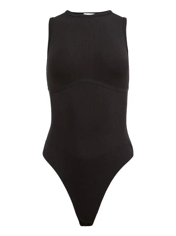 FLEUR DU MAL Hourglass Rib Bodysuit - Black
