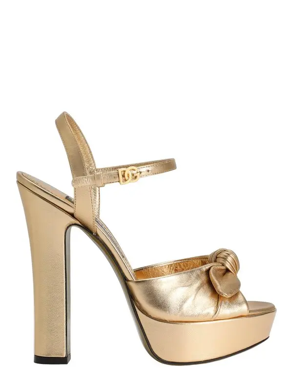 Dolce & Gabbana Mordoré Nappa Leather Sandals - Gold