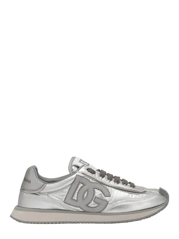 Dolce & Gabbana Dg Cushion Laminated Nylon Sneakers - Silver