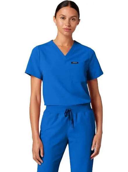 JAANUU Rhena Slim V-neck Scrub Top - Royal Blue