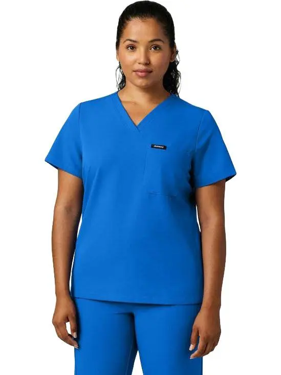 JAANUU Rhena Slim V-neck Scrub Top - Royal Blue
