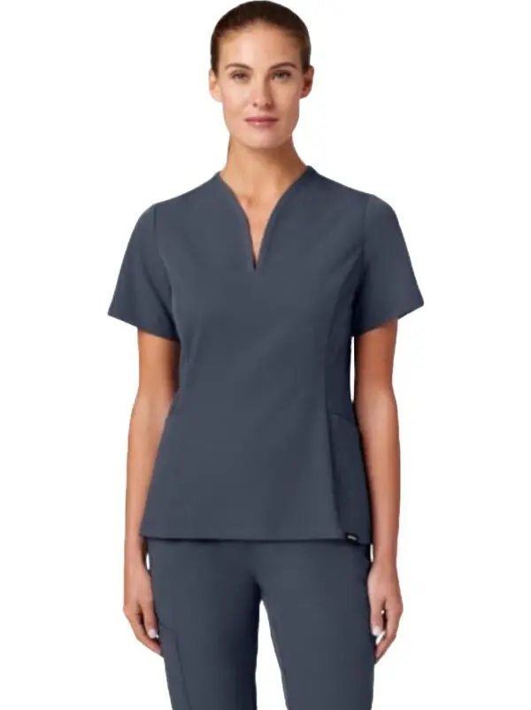 JAANUU Calix 2-pocket V-neck Scrub Top - Carbon Gray