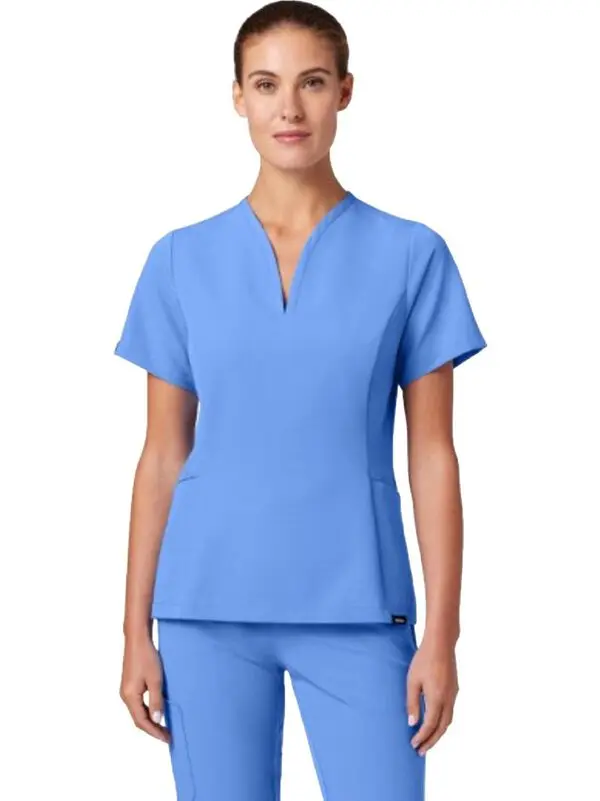 JAANUU Calix 2-pocket V-neck Scrub Top - Ceil Blue