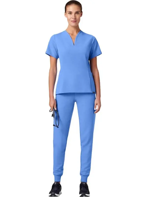 JAANUU Calix 2-pocket V-neck Scrub Top - Ceil Blue