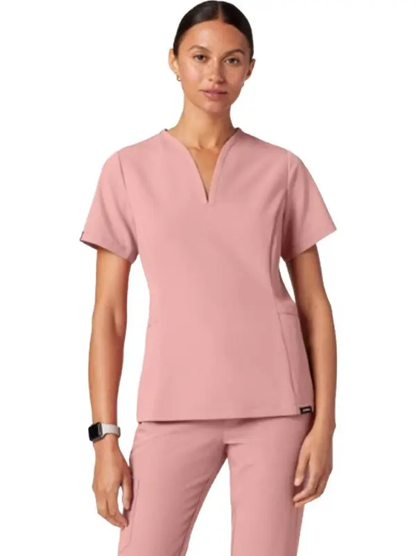 JAANUU Calix 2-pocket V-neck Scrub Top - Mauve