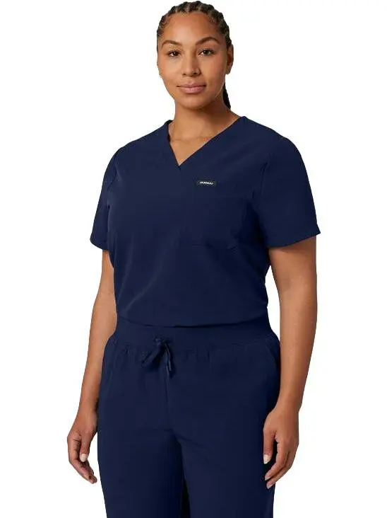 JAANUU Rhena V-neck Scrub Top - Midnight Navy