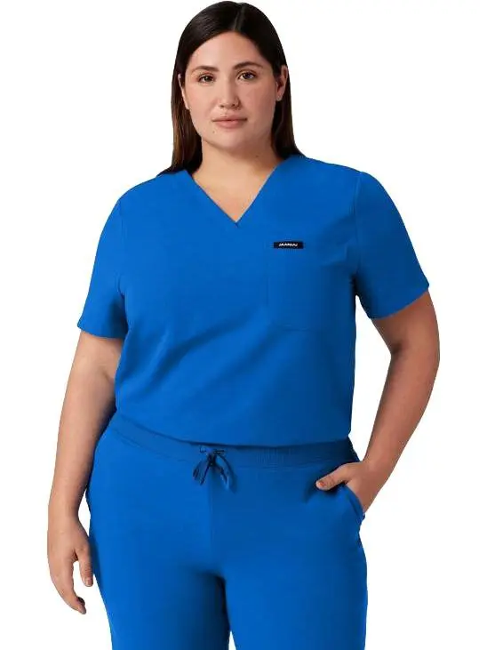 JAANUU Rhena V-neck Scrub Top - Royal Blue
