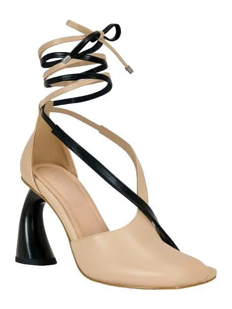 AZALEA WANG Ankle Wrap Sandal - Tan