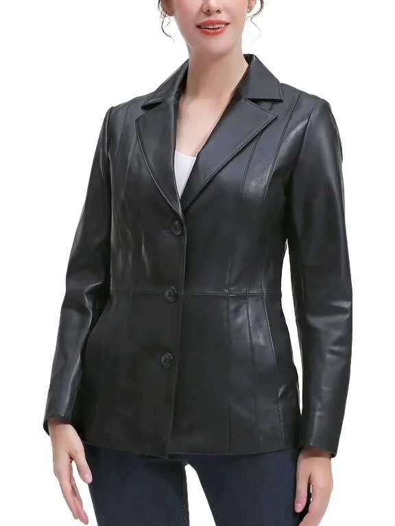 KIMI + KAI Madeline Leather Blazer - Black
