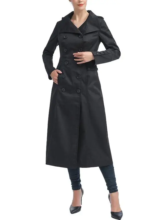 KIMI + KAI Elana Long Trench Coat - Black