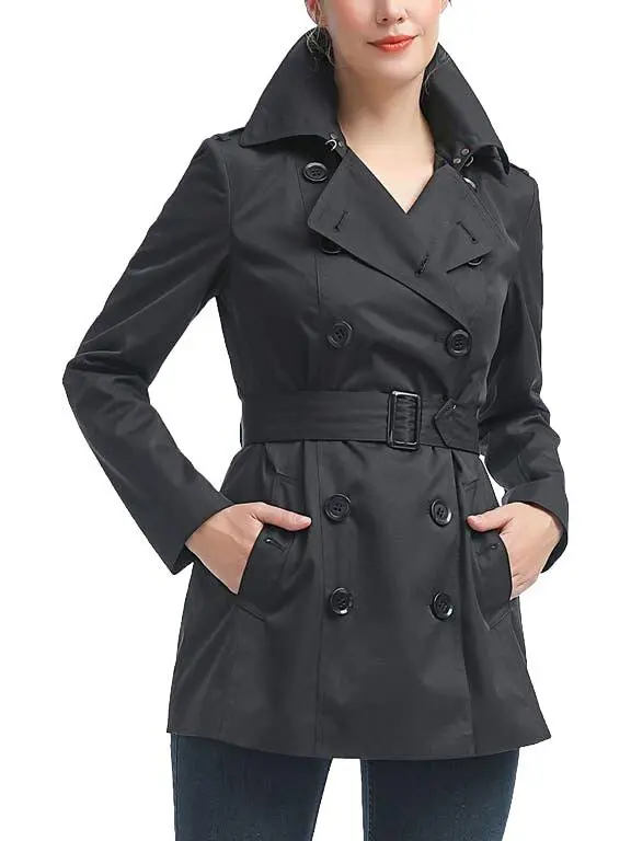 KIMI + KAI Noa Short Trench Coat - Black